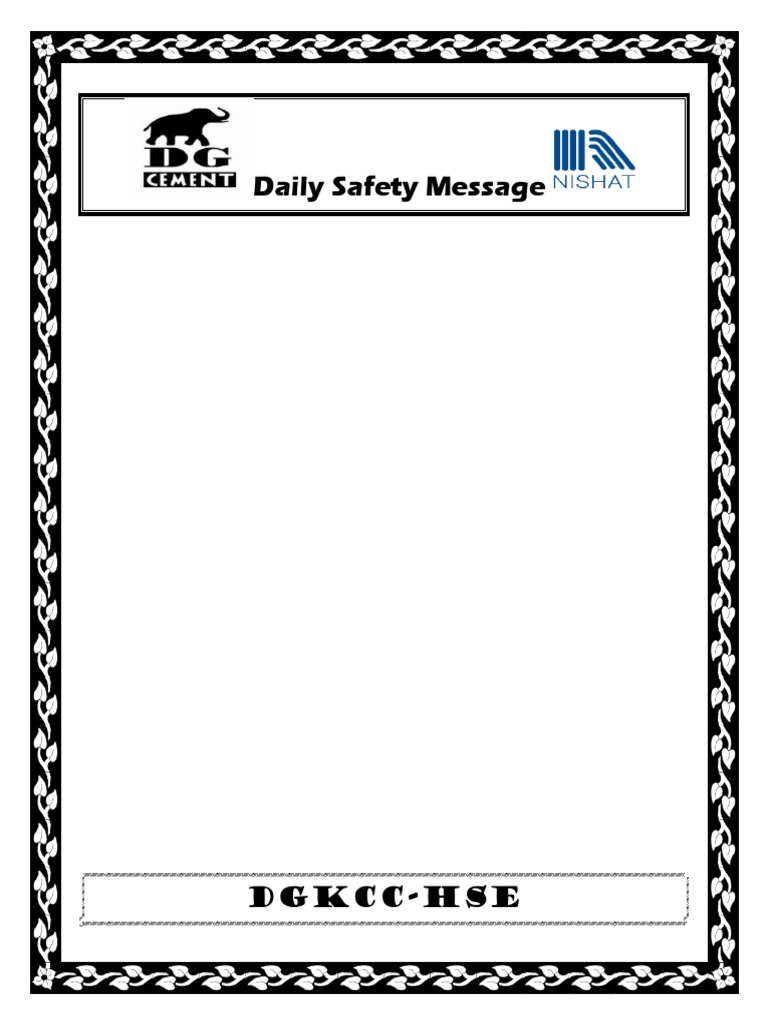 Daily Safety Message Formate | PDF
