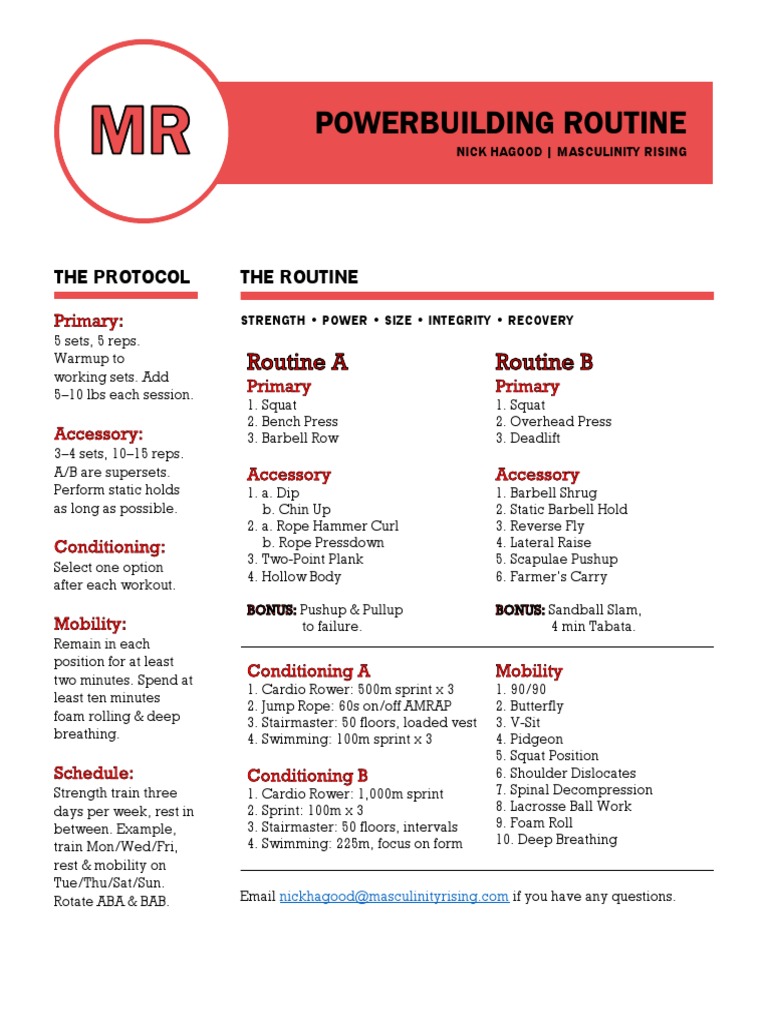 Powerbuilding Routine PDF Masculinity Rising | PDF