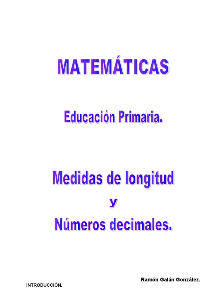 Medidas de Longitud y Números Decimales. | PDF | Longitud | Salón de clases