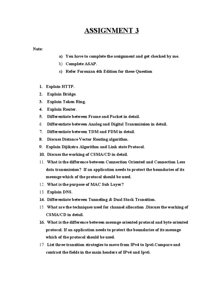 DCN Assignment 3 | PDF