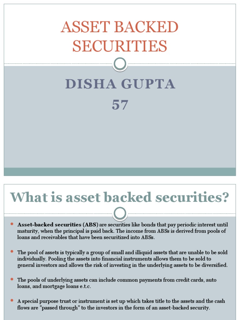 Asset Backing Securiries | PDF | Asset Backed Security | Securities ...