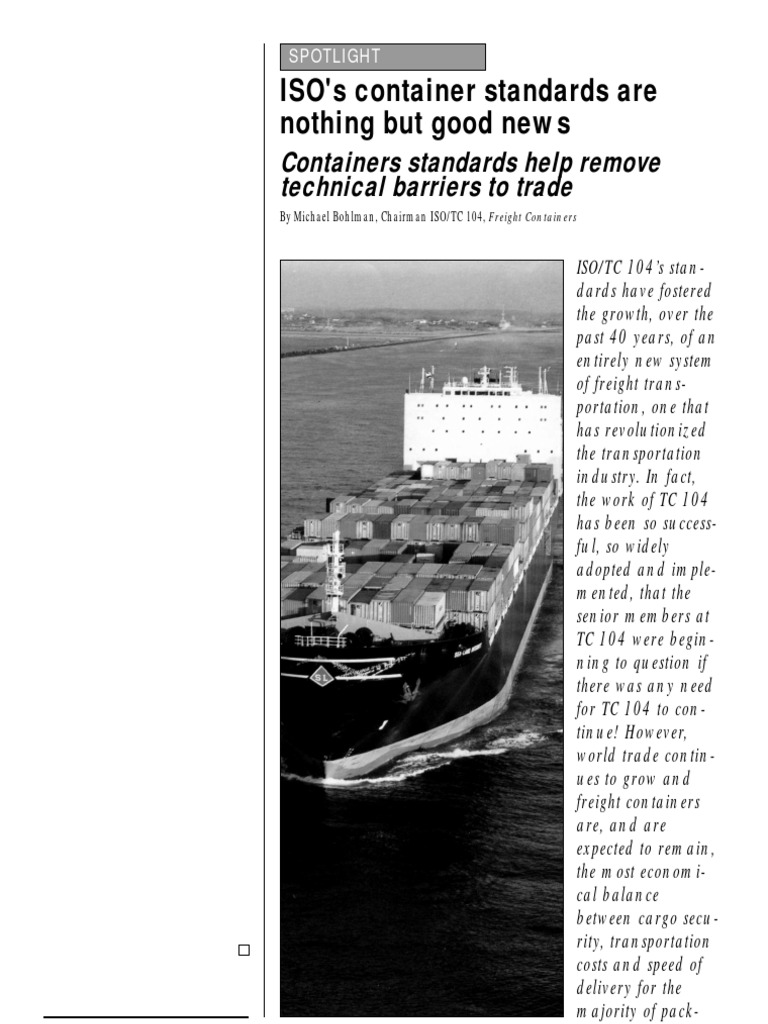 ISO Container Standards | PDF | Containerization | International Organization For Standardization