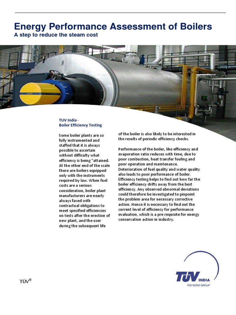 Energy Performance Assessment of Boilers: A Step To Reduce The Steam ...