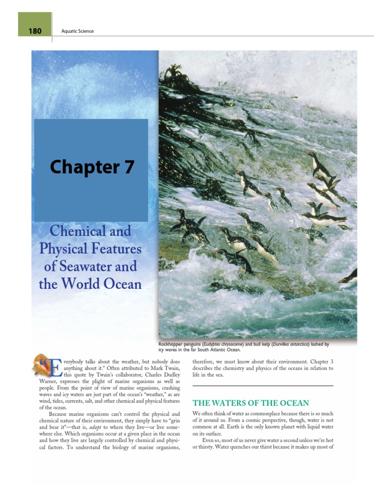 Chap 7 Aquatic Science - Chemical and Physical Features of Seawater and ...