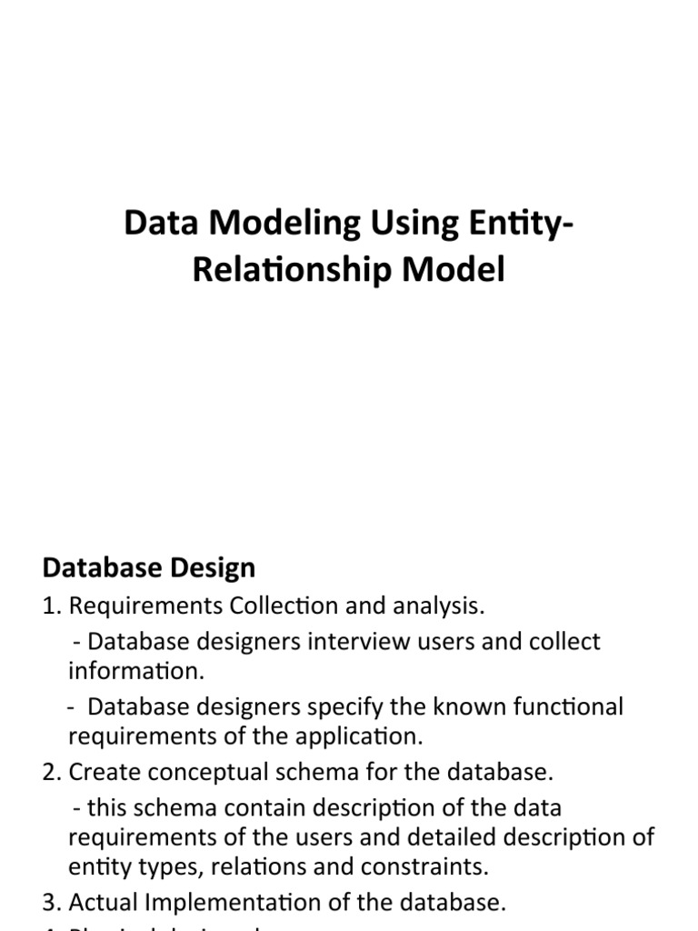 Data Modeling Using Entity Relationship Model Pdf Databases Conceptual Model