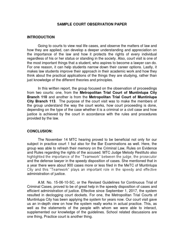 Sample Prac Court Paper | PDF | Lawyer | Judge