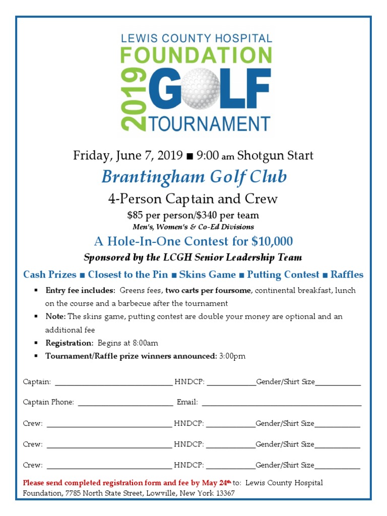 Golf Tournament Registration 2019 | PDF