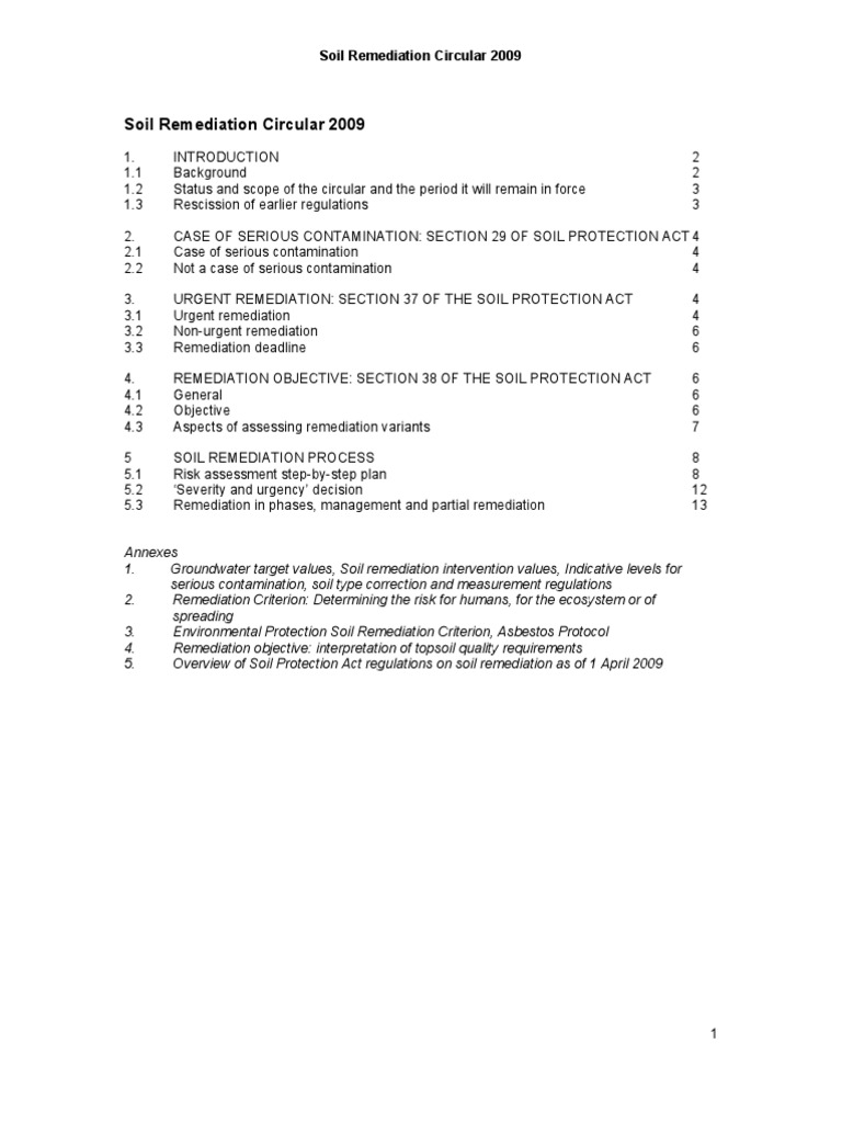 Soil Remediation Circular 2009 | PDF | Environmental Remediation | Risk ...