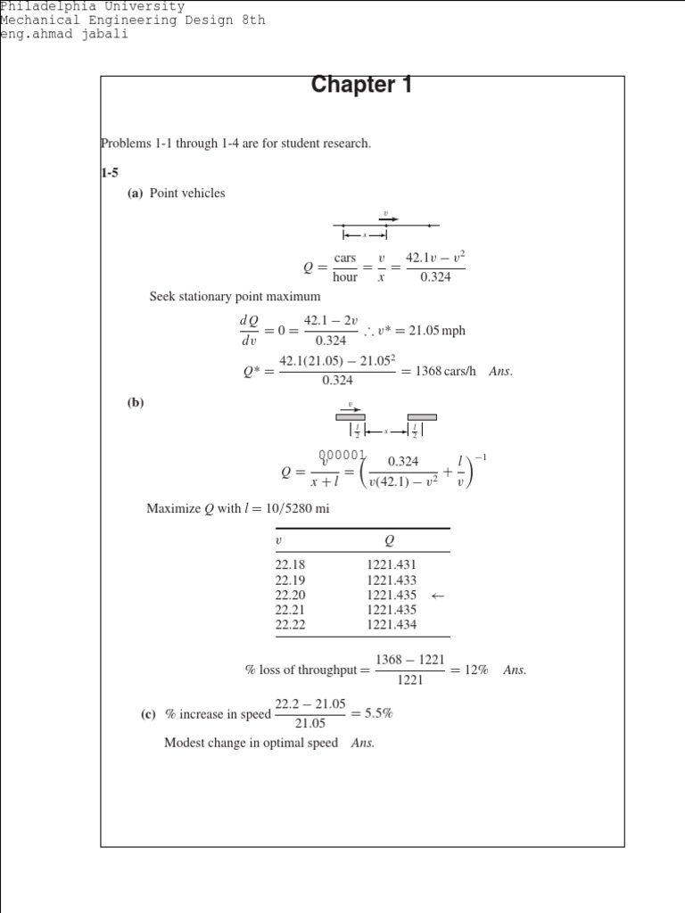 Solution Manual Mechanical Engineering Design One 8th by Shigley | PDF ...