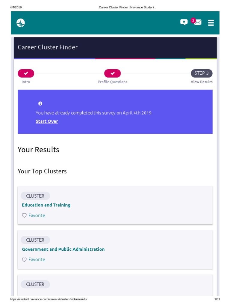 Career Cluster Finder Naviance Student | PDF | Science | Teaching ...