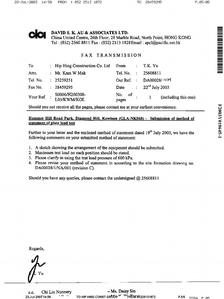 Method Statement of Plate Load Test | PDF