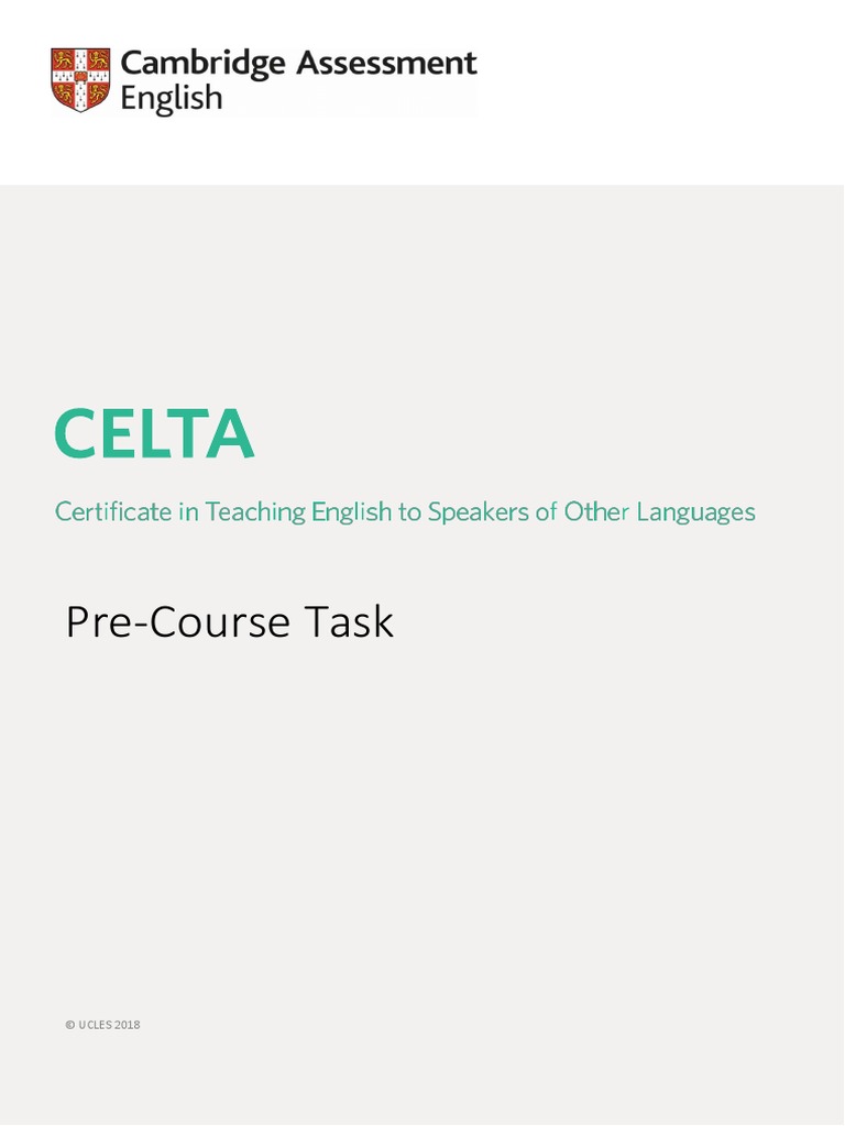 CELTA Pre Course Task | PDF | Stress (Linguistics) | Verb