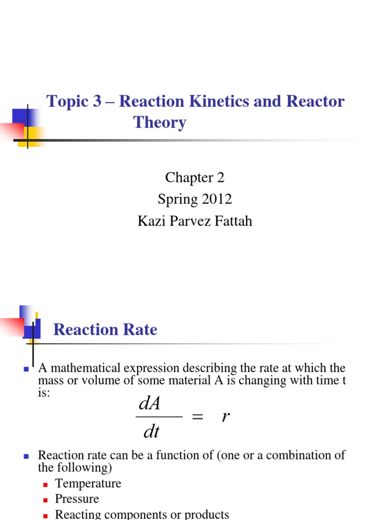Topic 3 - Reaction Kinetics and Reaction Theory | PDF | Chemical ...