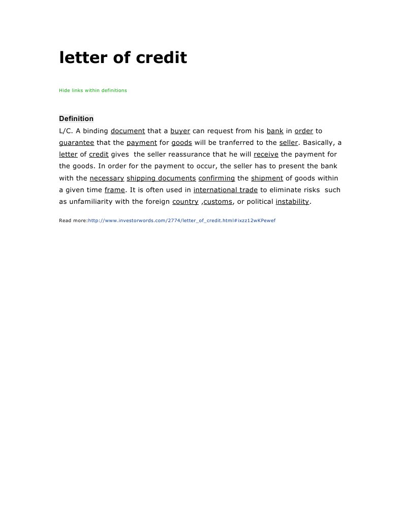 Letter of Credit | PDF