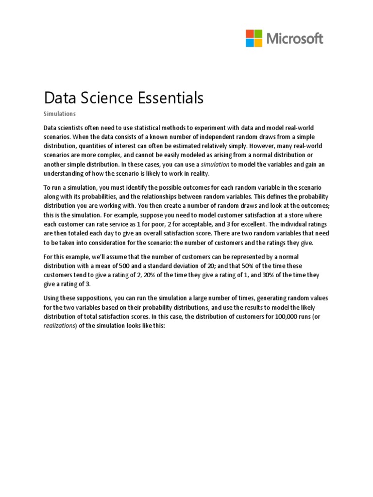 Data Science Essentials: Simulations | PDF | Probability Distribution ...