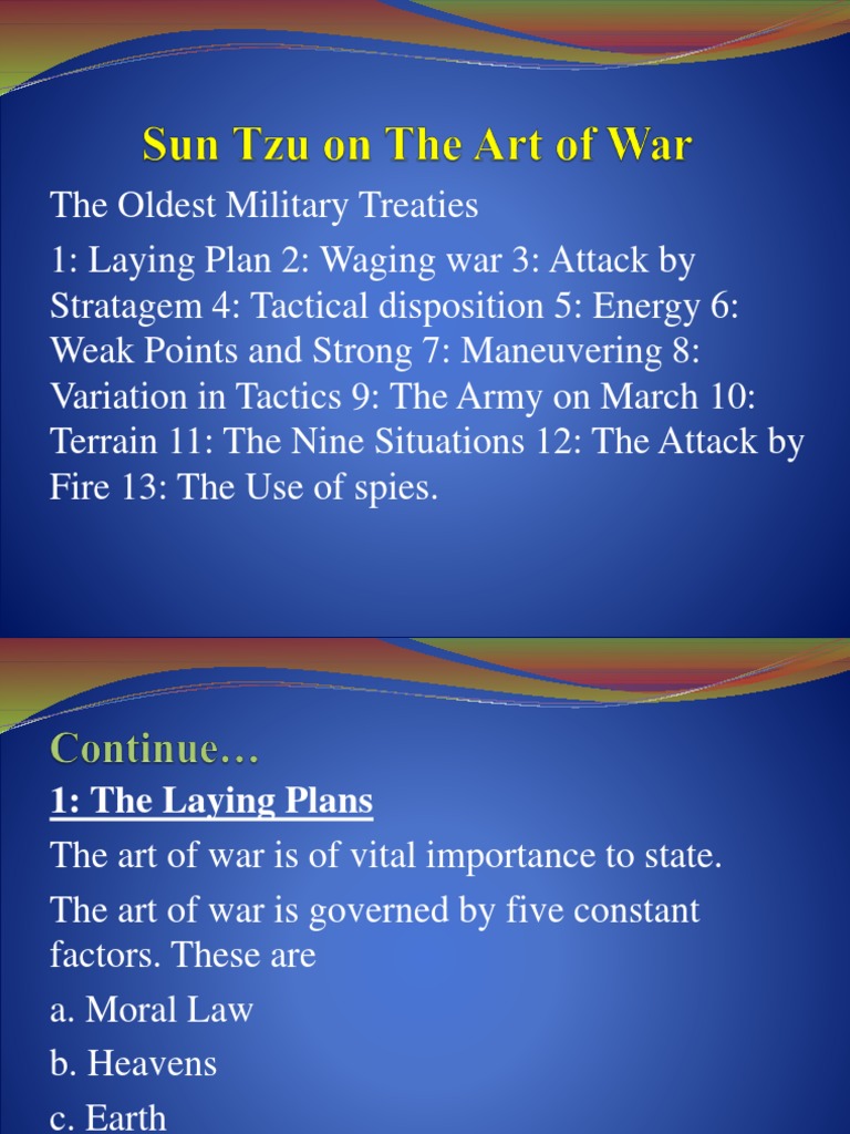 Key Principles of Sun Tzu's Warfare | PDF | The Art Of War | Military ...