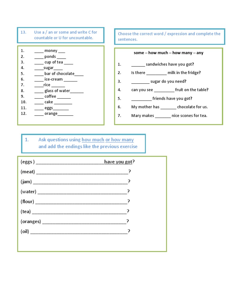 Quantifiers and Containers | PDF | Food And Drink Preparation | Food ...