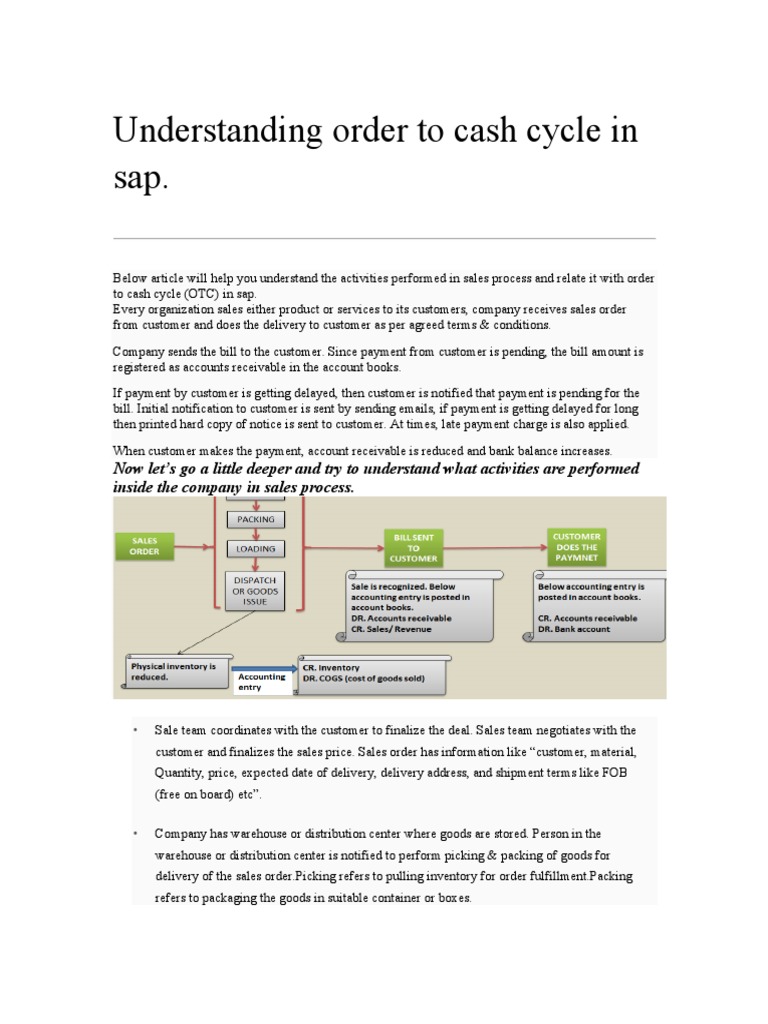 Understanding Order To Cash Cycle in Sap | PDF | Invoice | Packaging ...