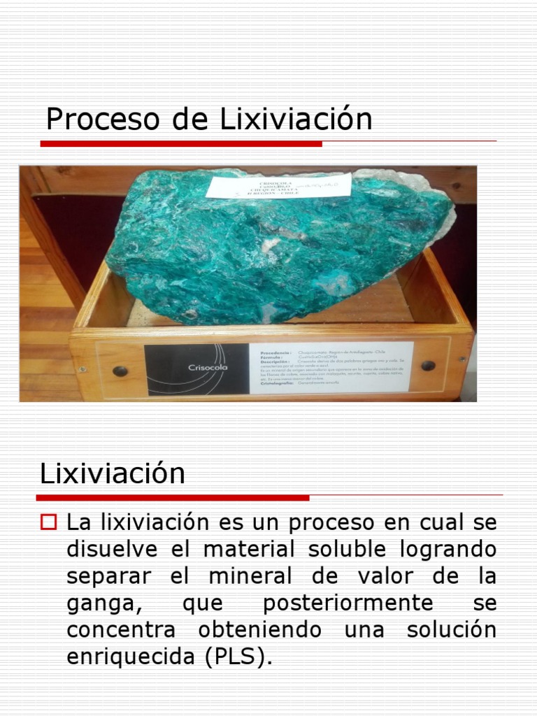 Lixiviación | PDF | Procesos industriales | Naturaleza