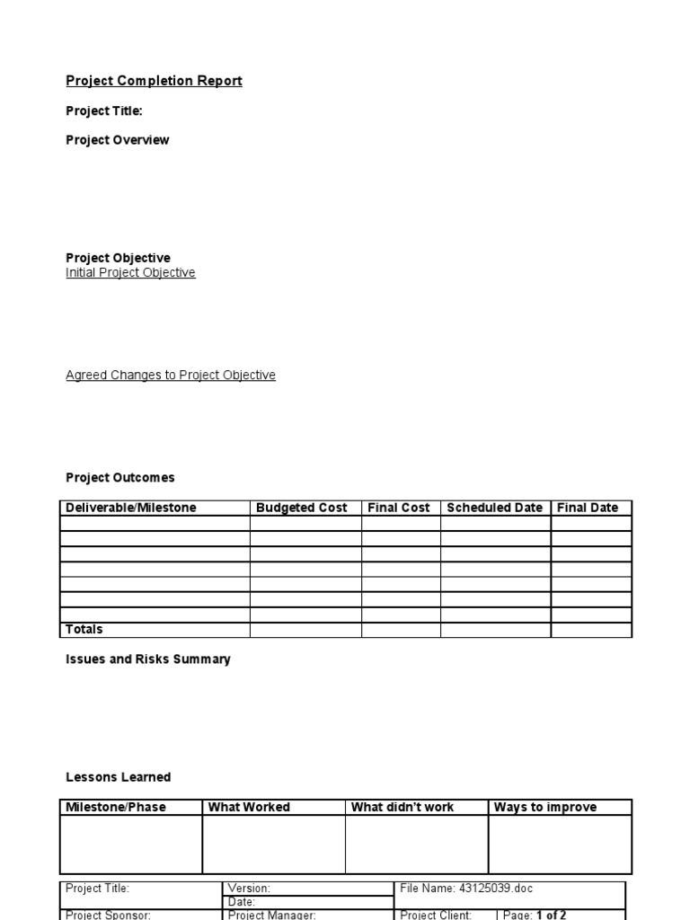 Project Completion Report | PDF