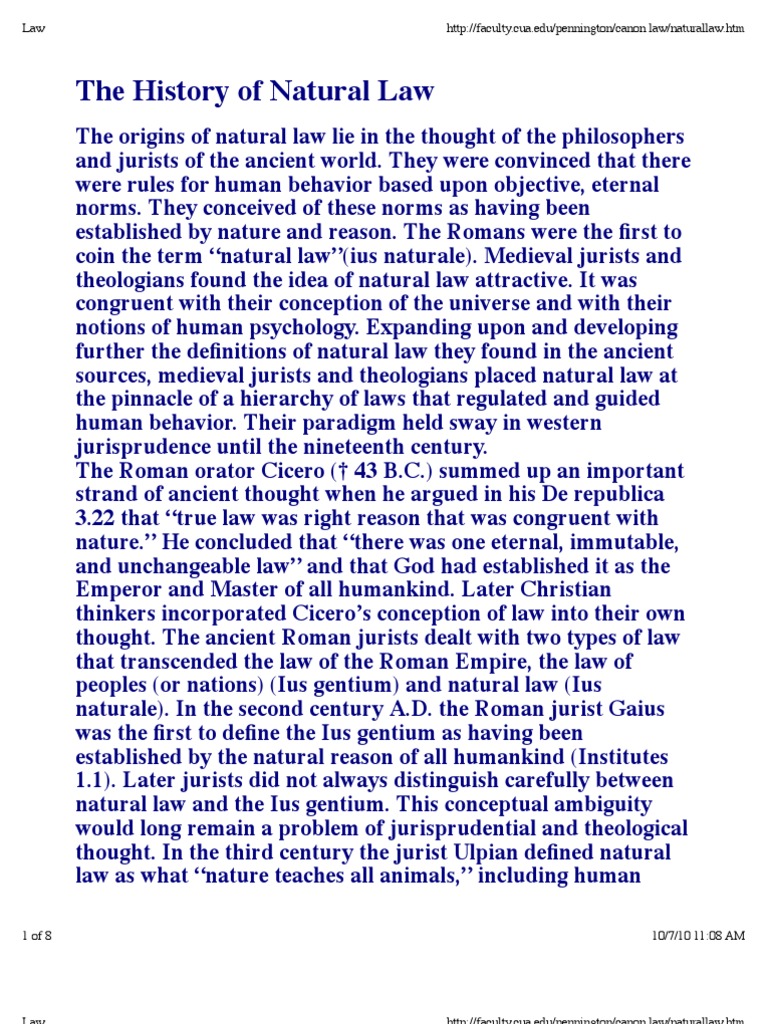 Origins and Evolution of Natural Law | PDF | Natural Law | Jurisprudence