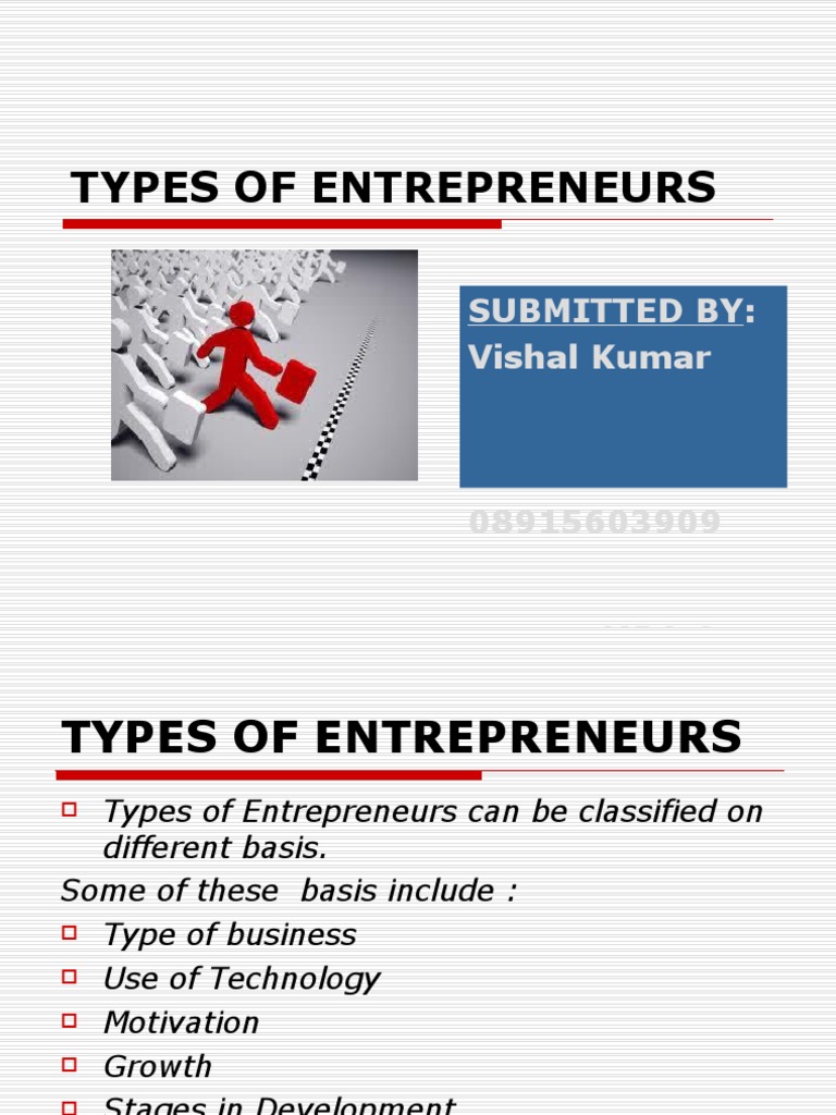 Types of Entrepreneur | PDF | Entrepreneurship | Economies