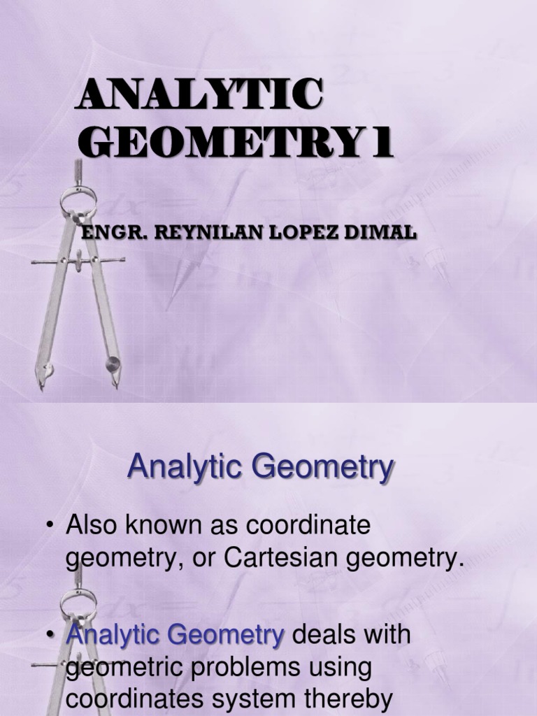 Analytic Geometry 1 PDF | PDF | Cartesian Coordinate System | Analytic ...