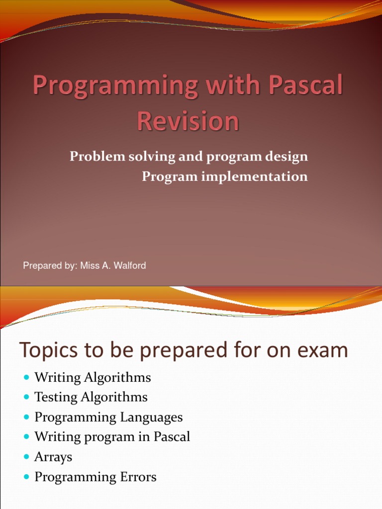 Problem Solving and Program Design Program Implementation: Prepared By ...