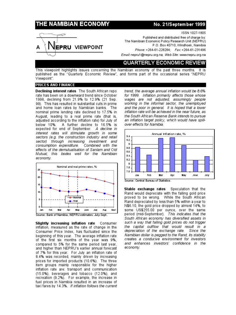 The Namibian Economy: A Viewpoint | PDF | Purchasing Power Parity | Namibia