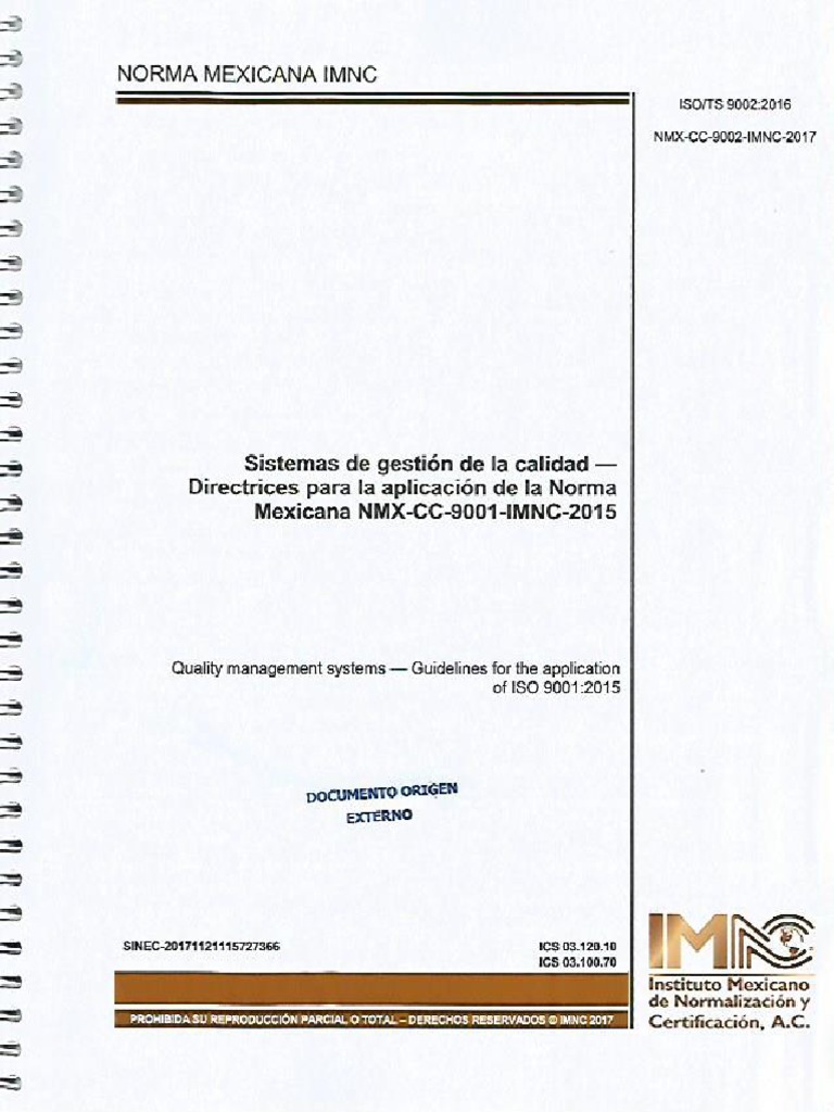 ISO-9002-2016 Directrices de Aplicación de ISO 9001 PDF | PDF