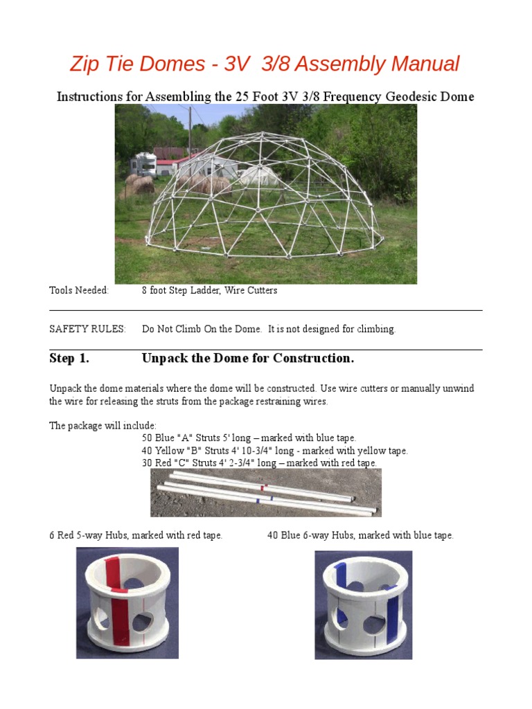 Zip Tie Domes - 3V 3/8 Assembly Manual: Instructions For Assembling The ...