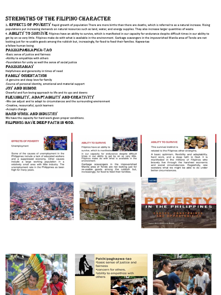 Strengths of The Filipino Character: - Effects of Poverty Ability To ...