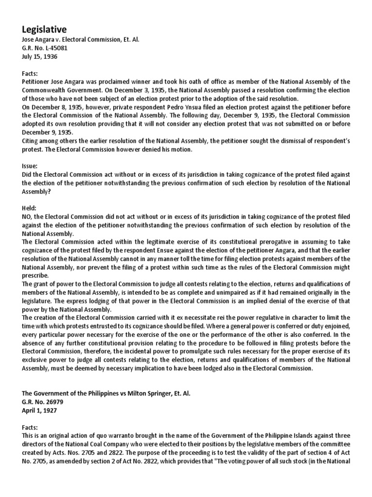 Consolidated Cases (Legislative, Executive, Judiciary) | PDF | United ...