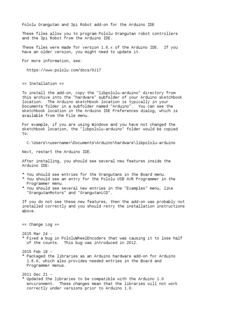README Arduino | Download Free PDF | Arduino | Directory (Computing)