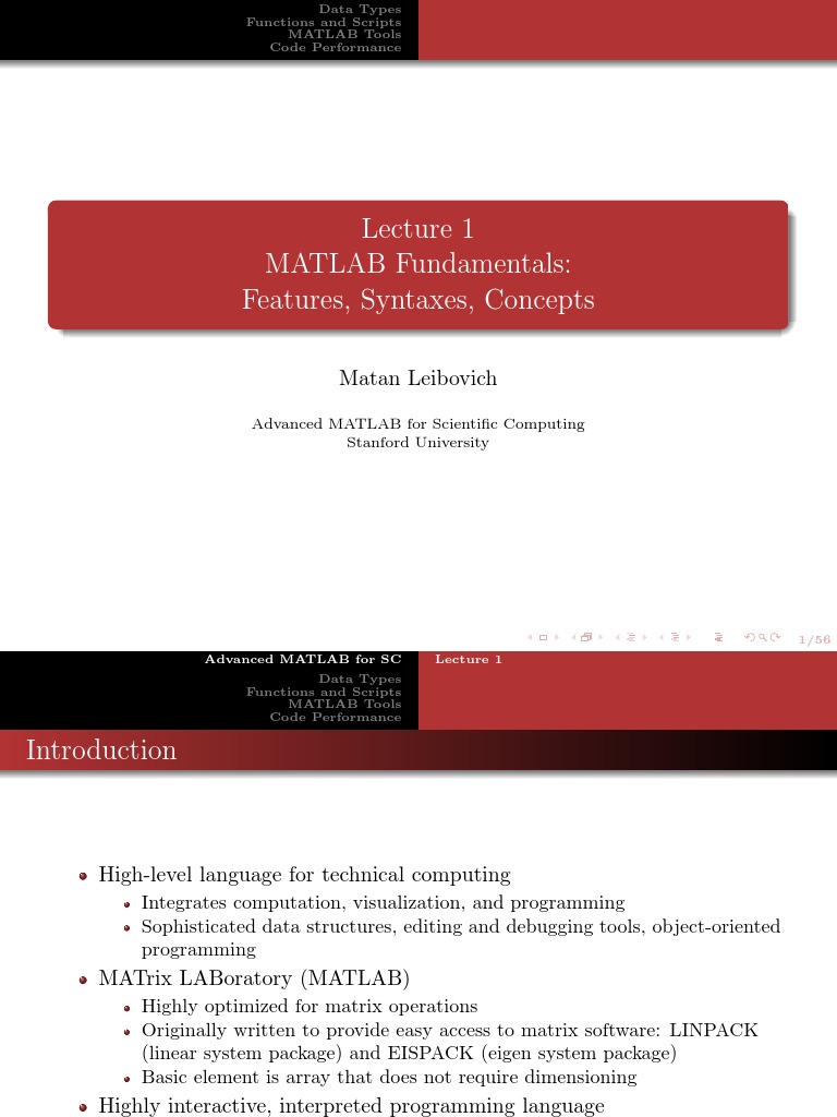 Lec01 Matan PDF | PDF | Matlab | Parameter (Computer Programming)