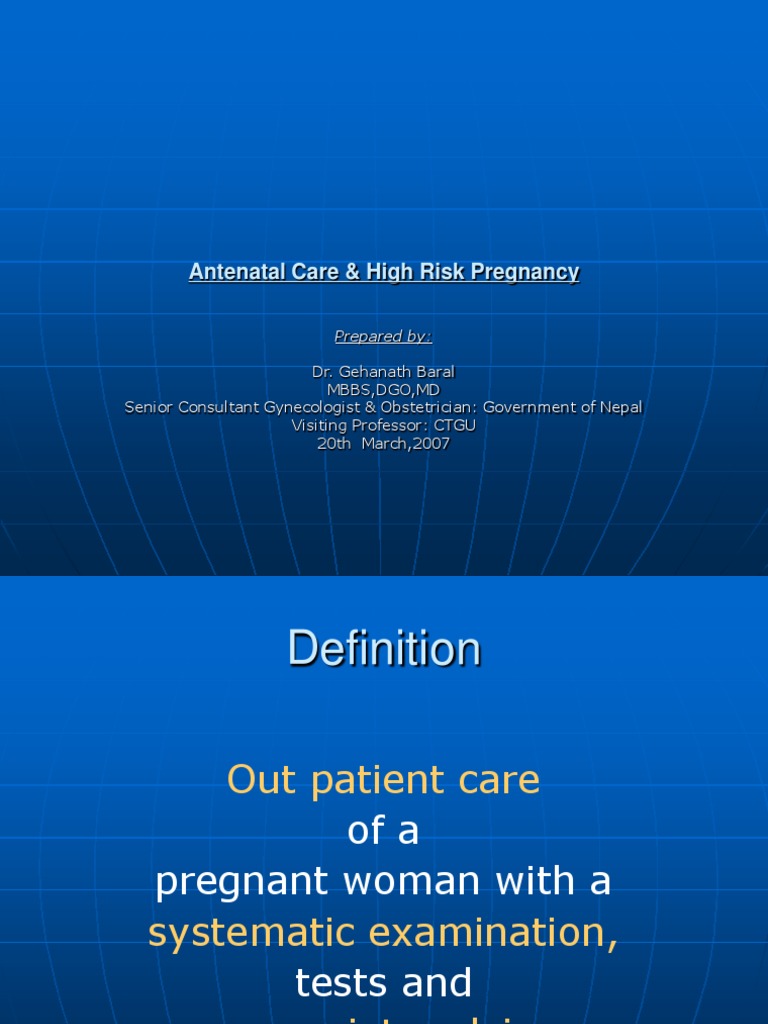 Antenatal Care and High Risk Pregnancy | PDF | Pregnancy | Obstetrics