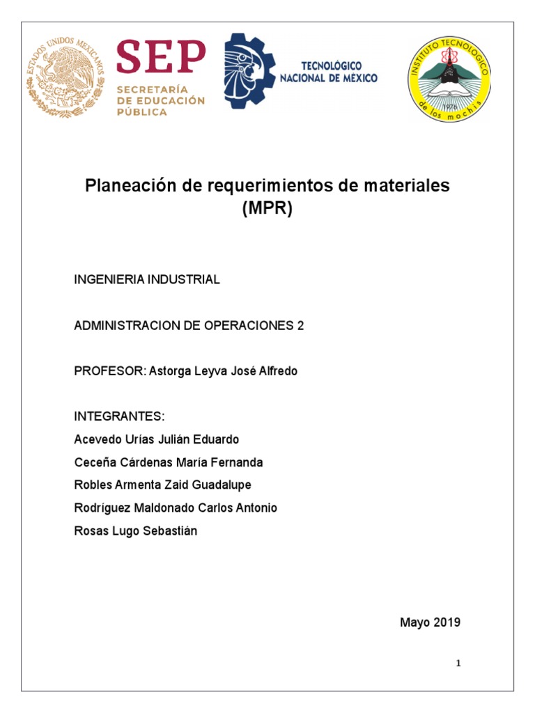 Planeación de Requerimientos de Materiales | PDF | Inventario | Gestión de Procesos de Negocio