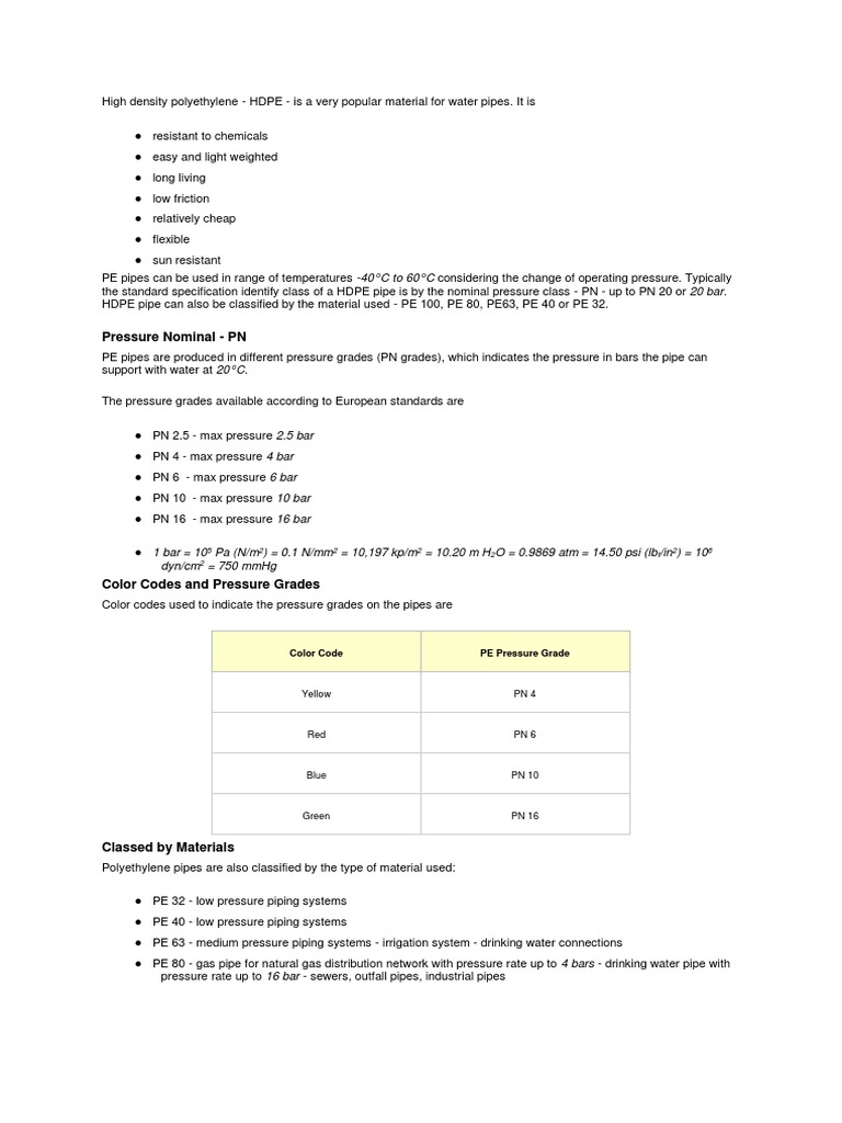 High Density Polyethylene | PDF