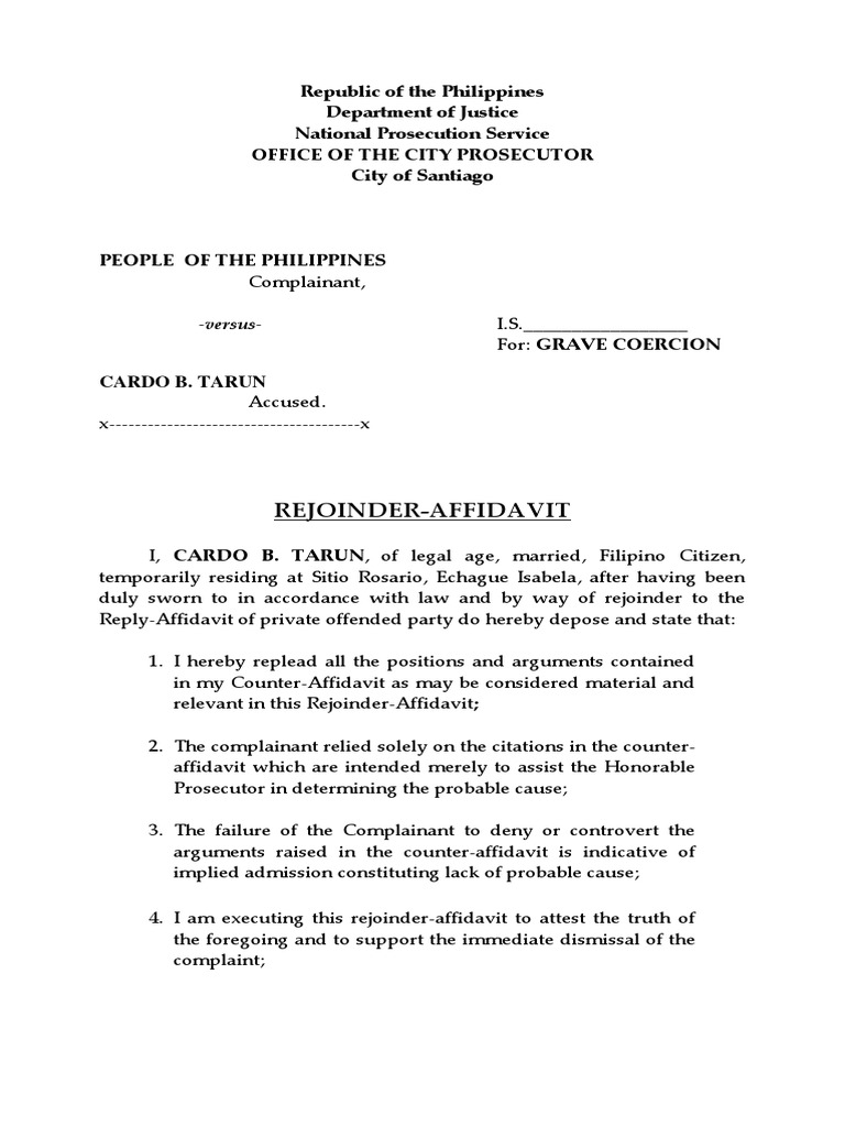 Rejoinder | PDF | Law