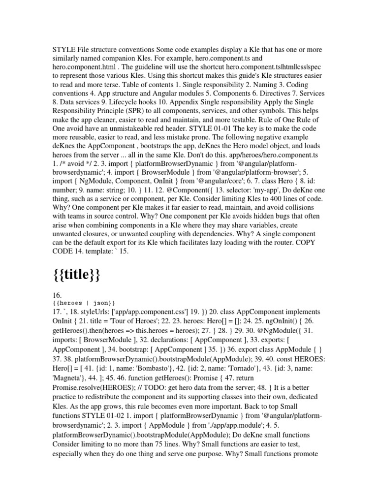 Typescript Styleguide | PDF | Software Development | Software