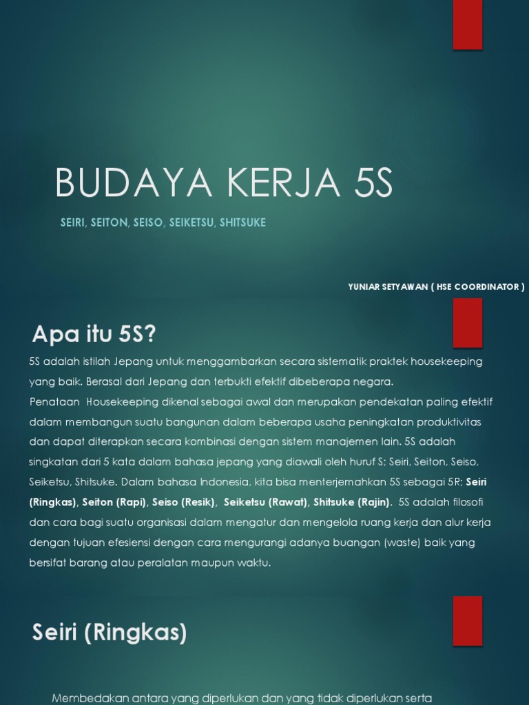 Budaya Kerja 5S | PDF