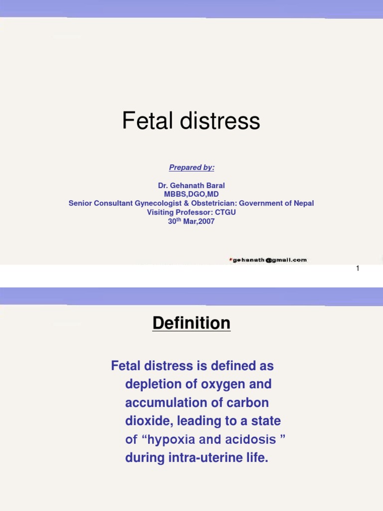 Fetal Distress | PDF | Obstetrics | Human Reproduction