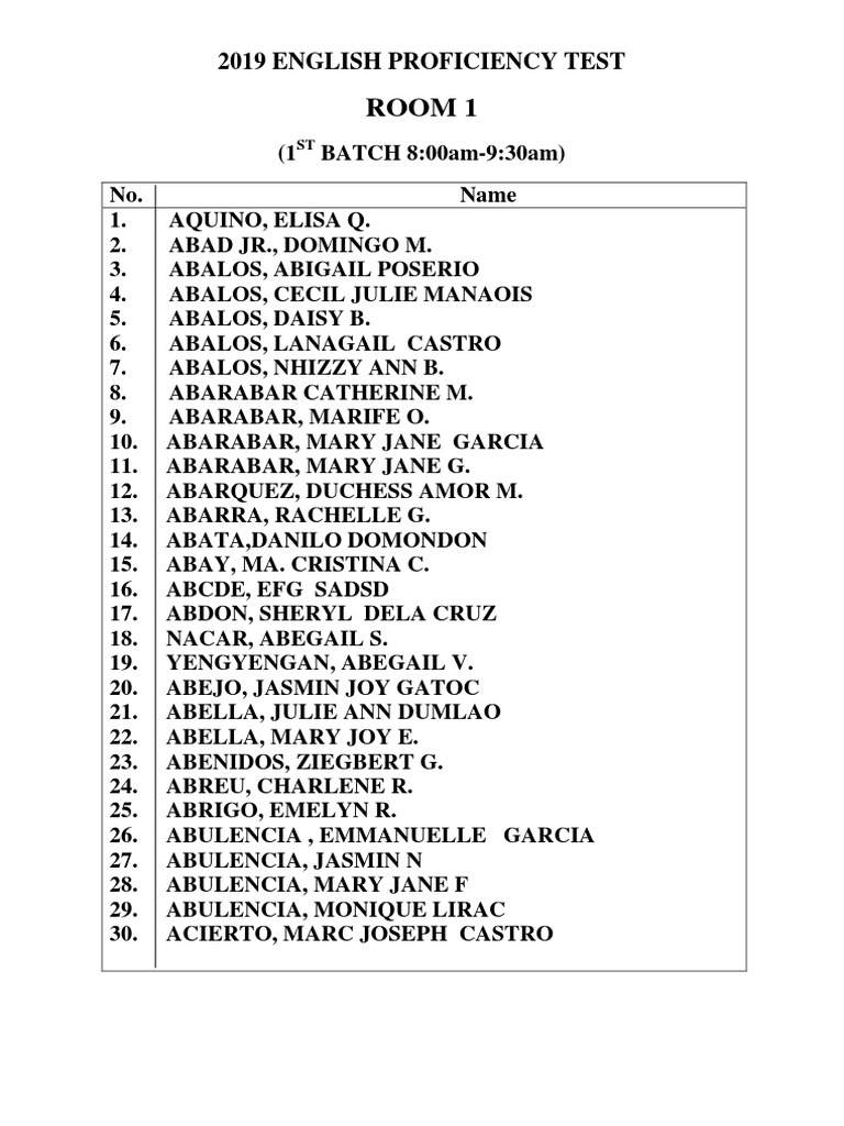 2019 English Proficiency Test (EPT) PDF | PDF