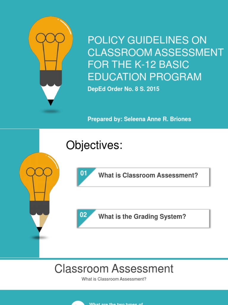 Policy Guidelines On Classroom Assessment For The K-12 Basic Education Program | PDF ...
