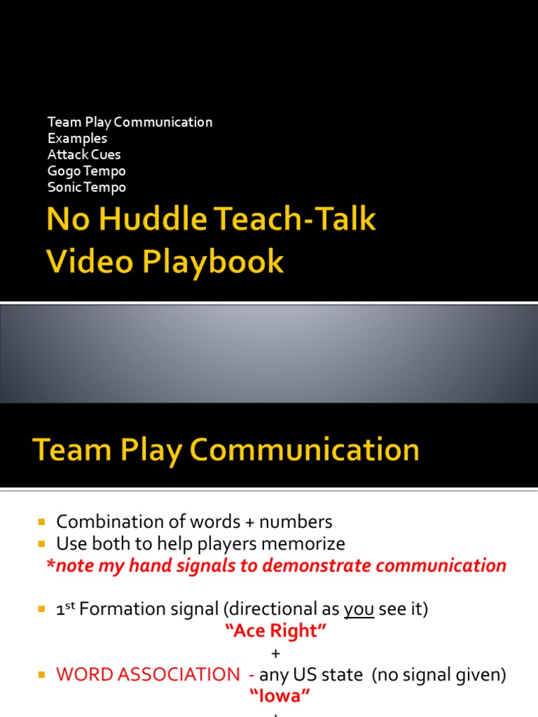 Team Play Communication Examples Attack Cues Gogo Tempo Sonic Tempo ...