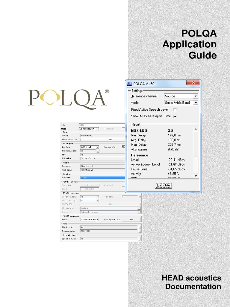 Polqa Application Guide: HEAD Acoustics Documentation | PDF | Signal ...