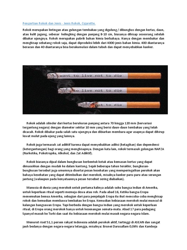 Pengertian Rokok Dan Jenis | PDF