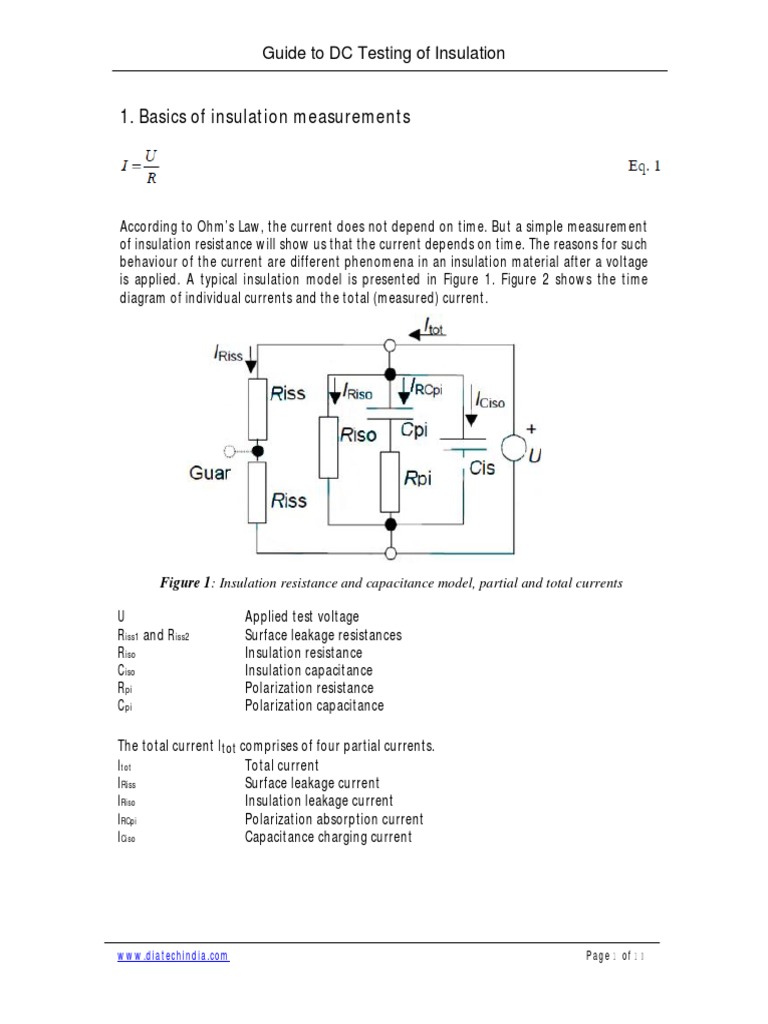 1guide To DC Testing of Insulation | PDF | Capacitor | Dielectric