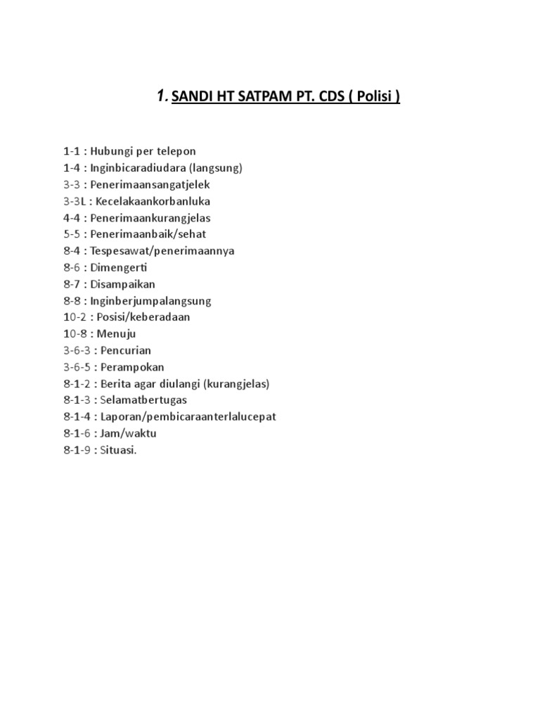 Sandi HT Satpam CDS | PDF