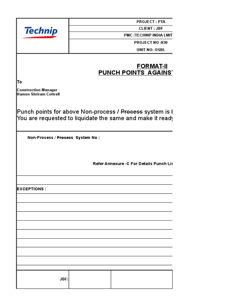 Format-Ii Punch Points Against Format-I | PDF